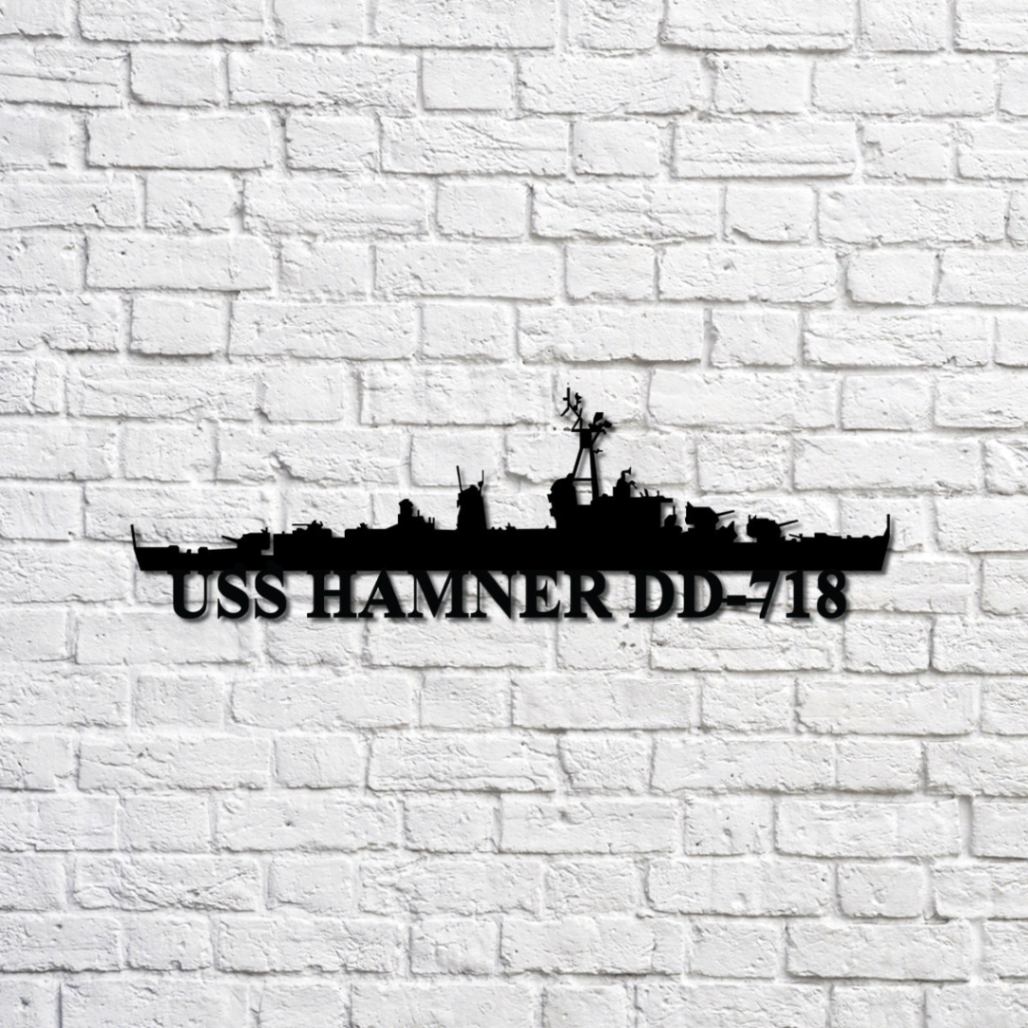 Uss Hamner Dd-718 Navy Ship Metal Sign, Memory Wall Metal Sign Gift For ...