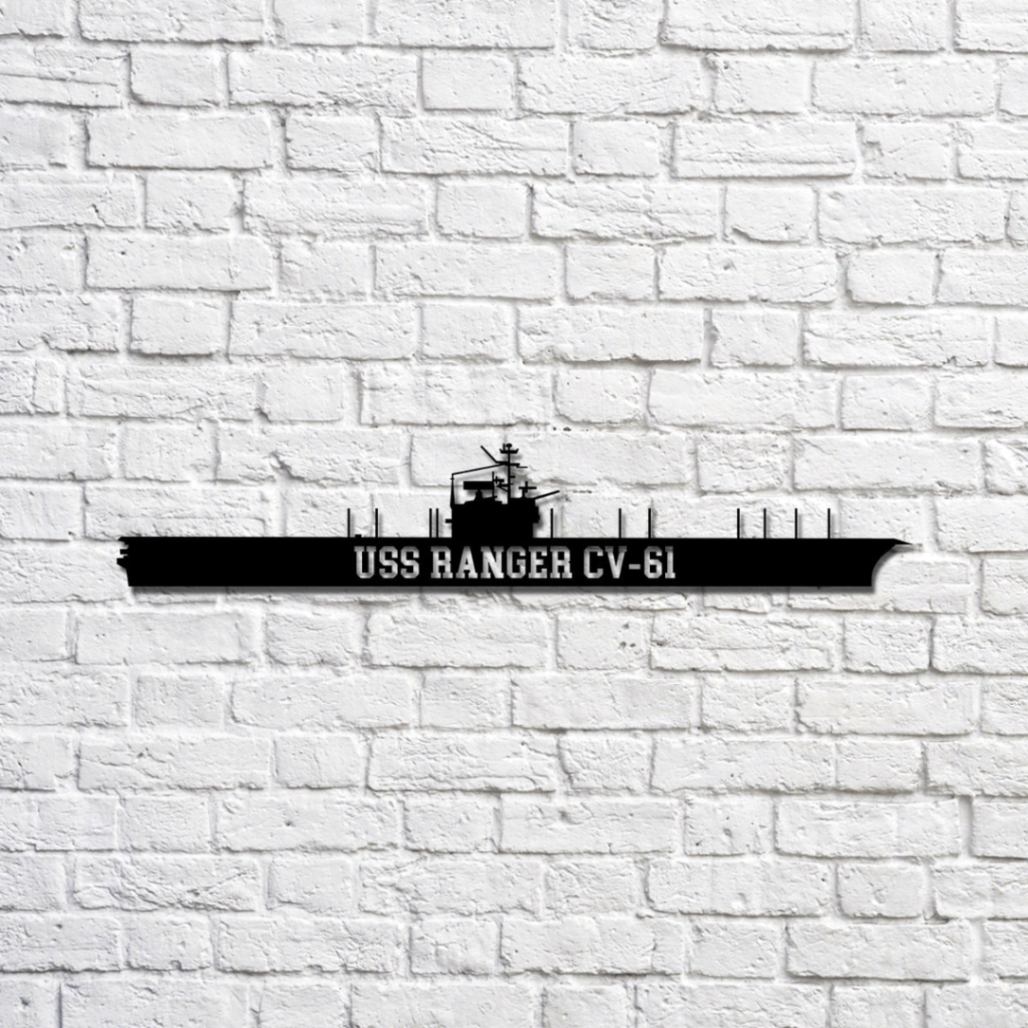 Uss Ranger Cv-61 Carrier Navy Ship Metal Sign, Memory Wall Metal Sign ...