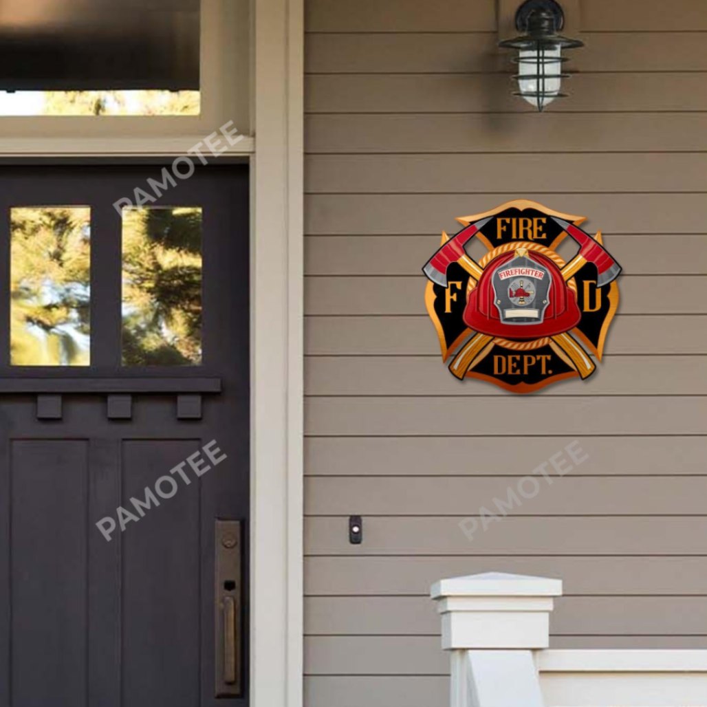 Fire Department Logo, Firefighter Metal Sign, Fire Department Home ...