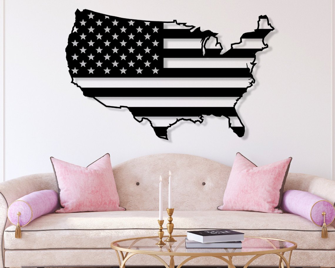 United States Metal Art, Metal Flag, Veterans Day Gift, Usa Flag ...