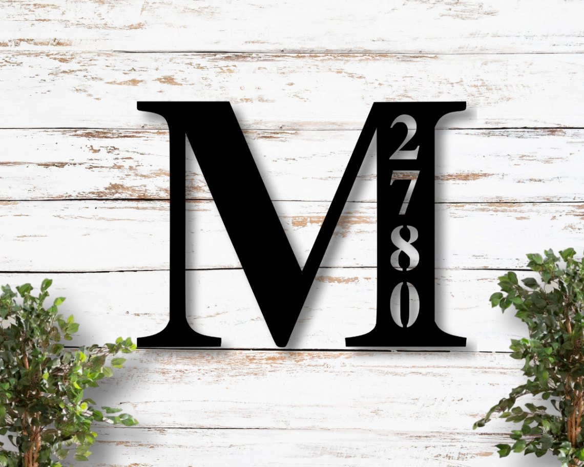 House Numbers, Metal Address Sign, Metal House Number Plaque, Custom ...