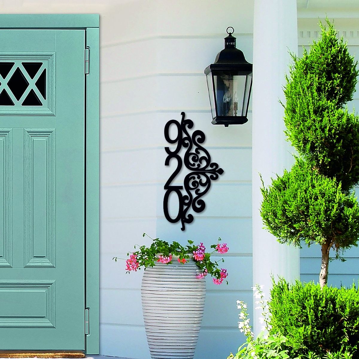 Custom Outdoor House Numbers Vertical, Metal Address Sign For House ...