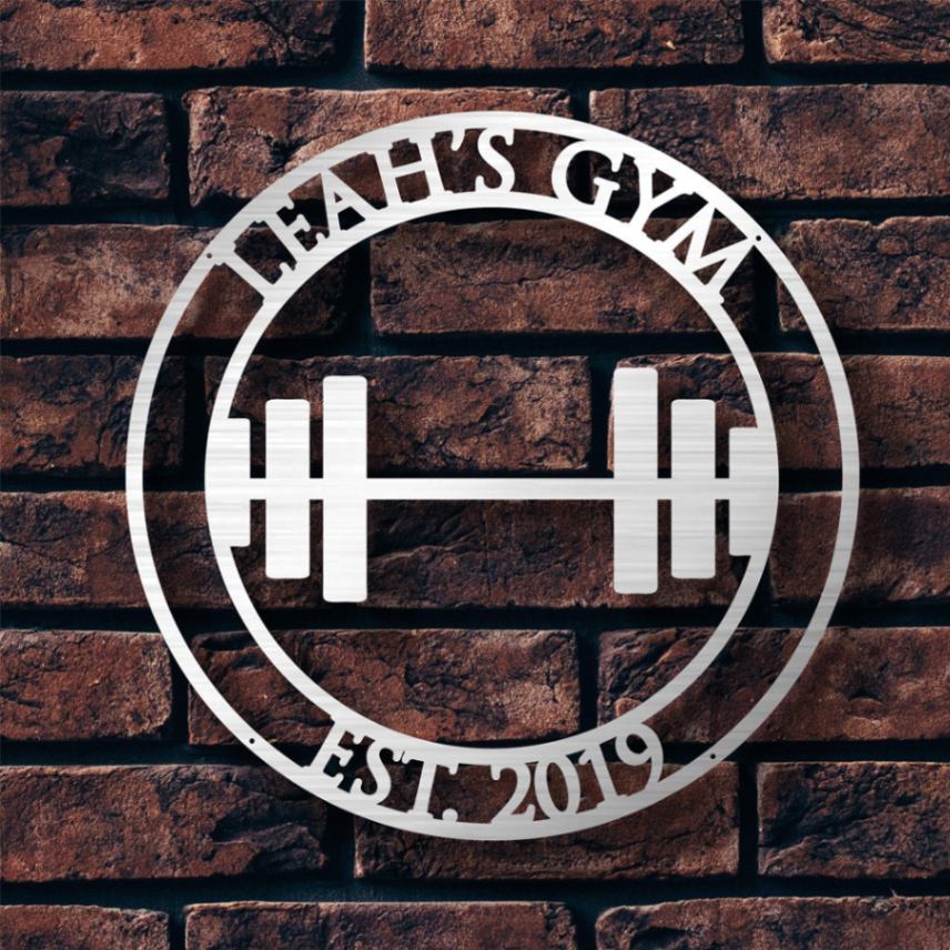 Custom Metal Gym Sign, Weights Gym Sign, Gym Metal Art – Pamotee