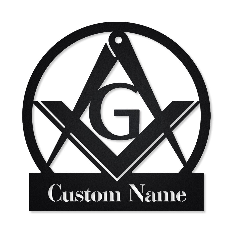 Masonic Freemasonry Monogram Metal Wall Sign, Masonic Metal Wall Art ...