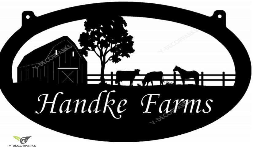 Metal Farm Sign, Barn ,cow ,horse,fence ,3ft Sign, Metal Wall Art ...