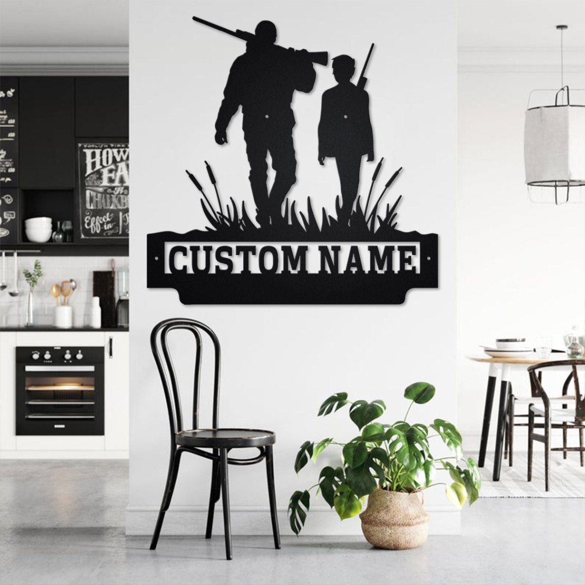 Custom Father And Son Hunting Metal Wall Art, Personalized Hunter Name ...