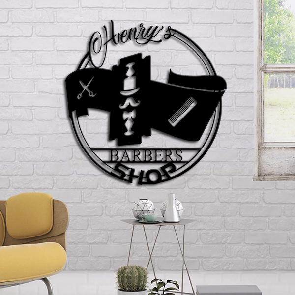 Hair Salon Personalized Name Metal Sign Cut Metal Sign - Pamotee