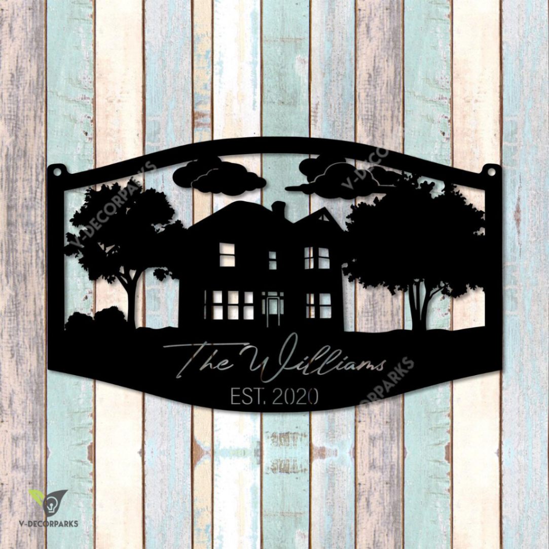 Customized Manor Metal Sign, Farm, Forest Manor Entry Road Iron Art ...