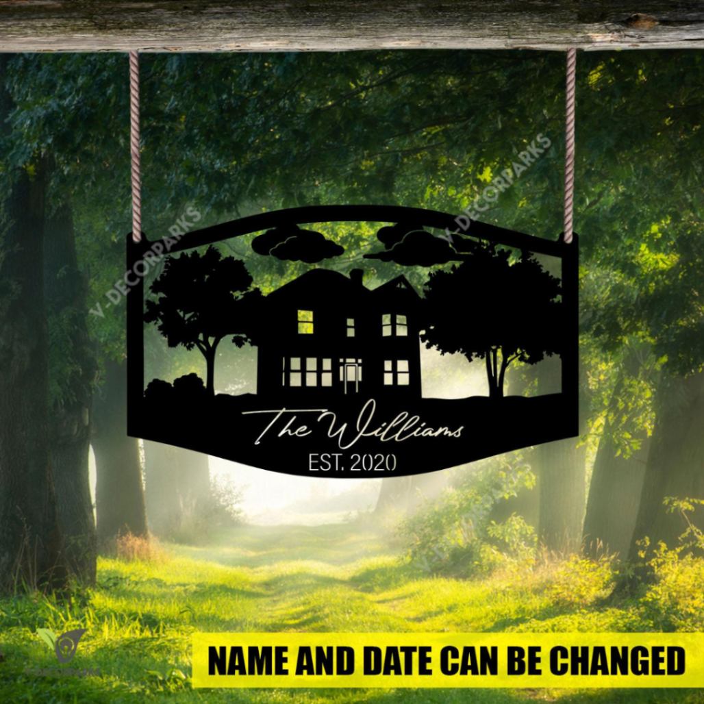 Customized Manor Metal Sign, Farm, Forest Manor Entry Road Iron Art ...