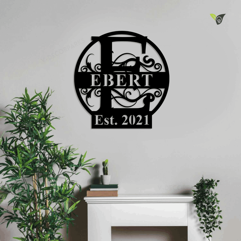 Personalized Family Name Metal Wall Art With Led Lights, Established ...
