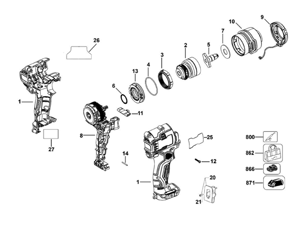 Dewalt DCF913B Type 1 Cordless Impact Wrench | Partswarehouse