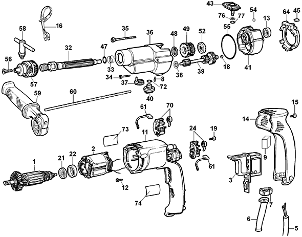 Dewalt DW505-AR Type 2 Electric Hammer Drill | Partswarehouse