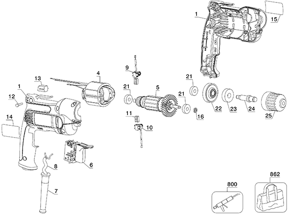 Dewalt DWD110K Type 10 Electric Drill & Driver | Partswarehouse
