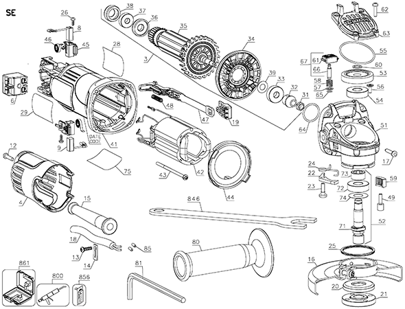 Dewalt DWE4011 Type 10 Electric Grinder | Partswarehouse