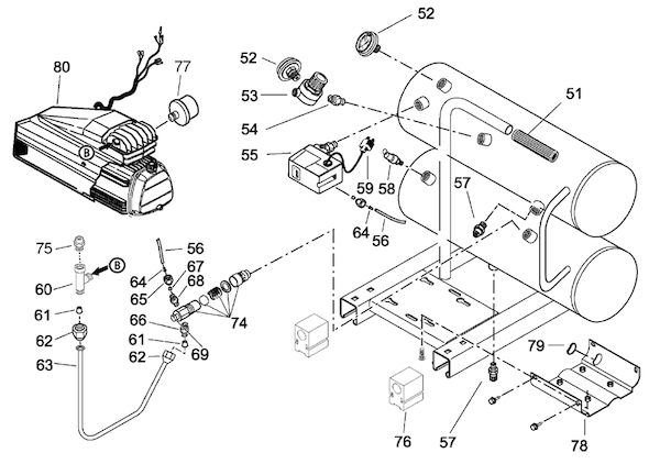 Emglo E810-4V Type 1 Compressor | Partswarehouse