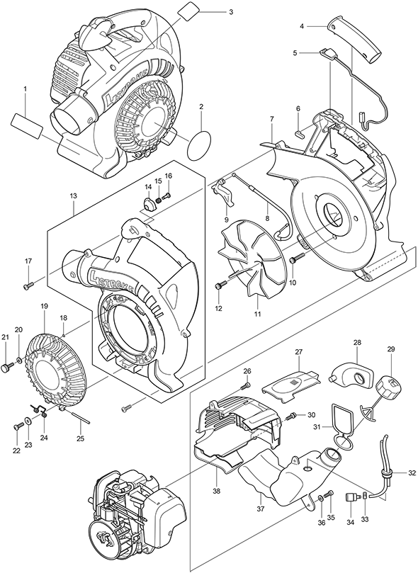 Makita BHX2500 Type 5 Electric Blower | Partswarehouse