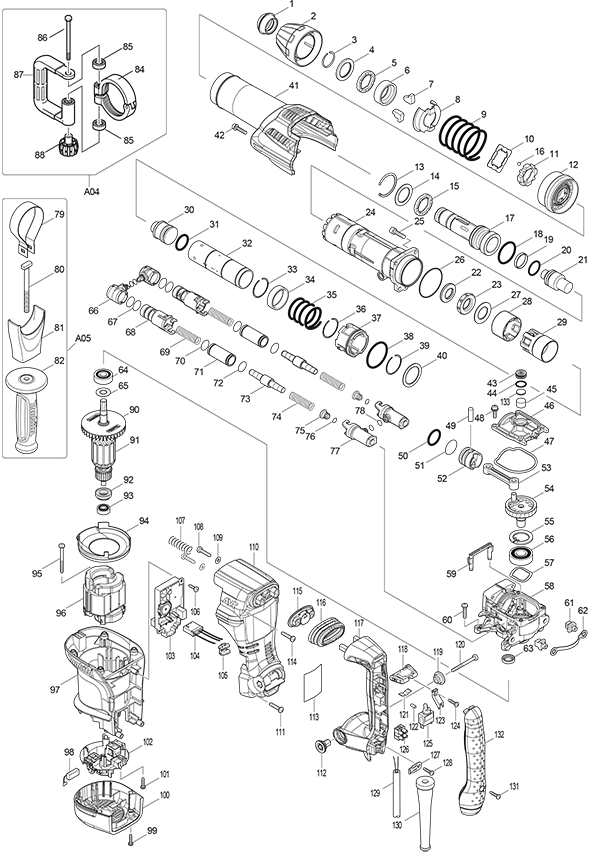 Makita HM0871C Type 2 Demolition Hammer | Partswarehouse