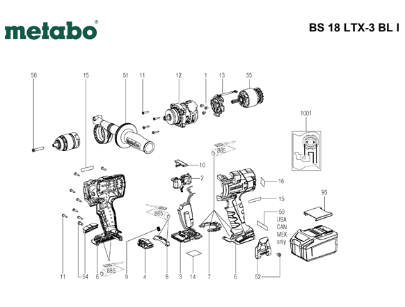 Metabo BS18LTX-3BLI Type 02354000 Cordless Drill Driver | Partswarehouse