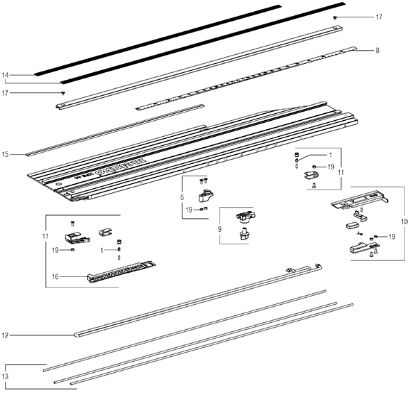 Metabo Cross Cutting Rail KFS70 Type 29017000 Accessories | Partswarehouse