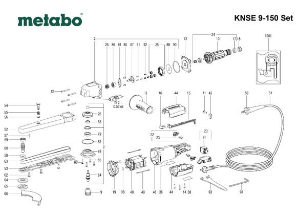 Metabo KNSE9-150 Set Type 02265420 Stainless Steel Machining ...