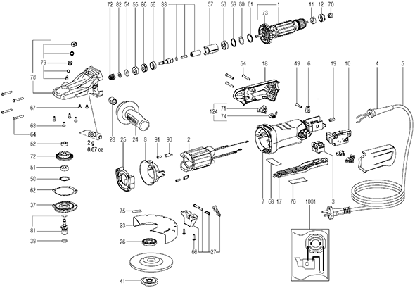 Metabo WEPF15-150 Quick Type 13084422 Angle Grinder | Partswarehouse
