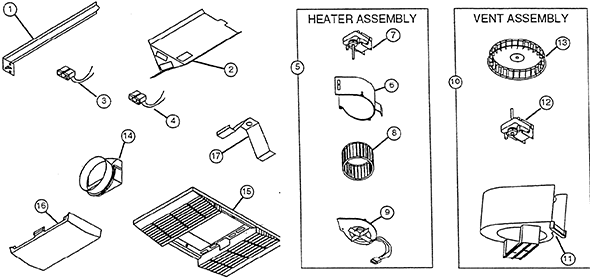 Nutone 605RP Ceiling Heater | Partswarehouse