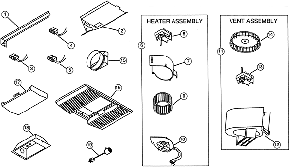 Nutone 665ARP Auxillary Heater | Partswarehouse