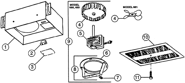 Nutone 681 Exhaust Fan | Partswarehouse