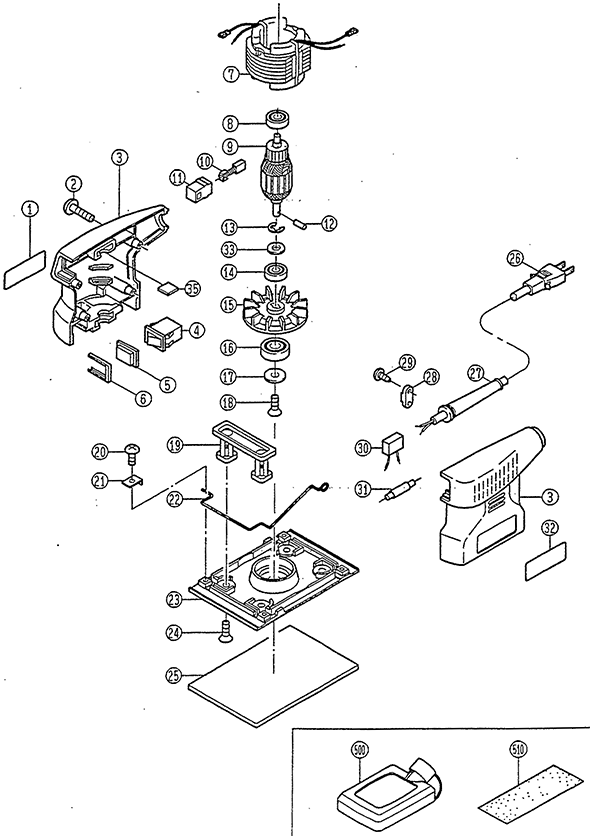 Ryobi S551 Orbital Sander | Partswarehouse