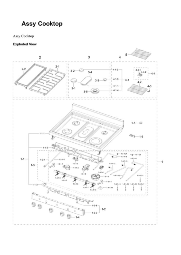 Samsung NX60A6311SG-AA-01 Gas Range | Partswarehouse