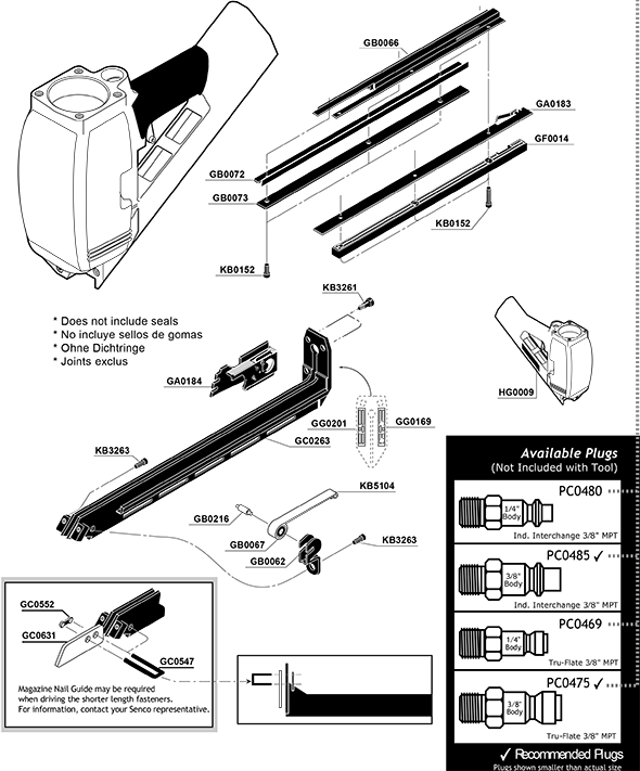 Senco SN70 (170311N) Air Nailer | Partswarehouse