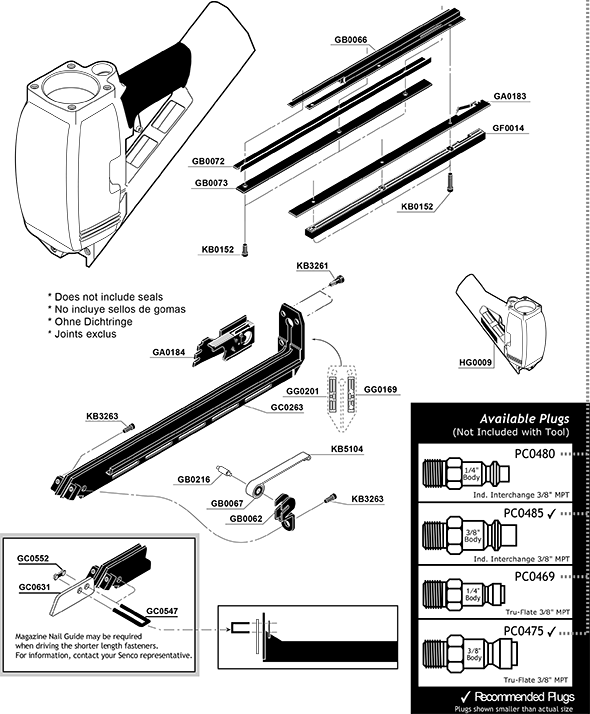 Senco SN70 (170312N) Air Nailer | Partswarehouse