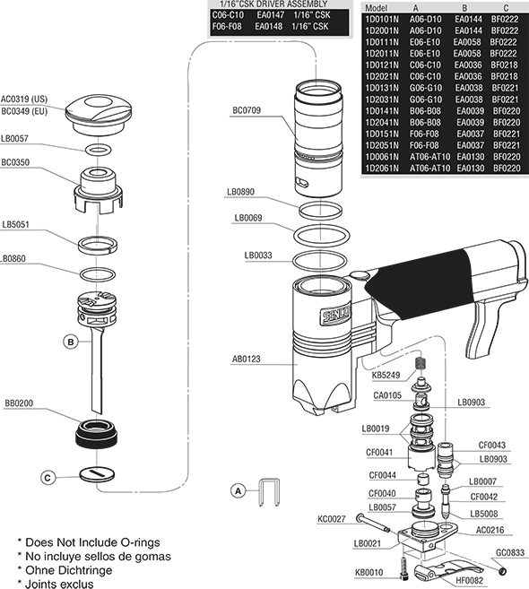 Senco SFW10XP (1D0101N) Stapler | Partswarehouse