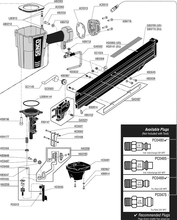 Senco SN952XP (5A0001N) Air Nailer | Partswarehouse
