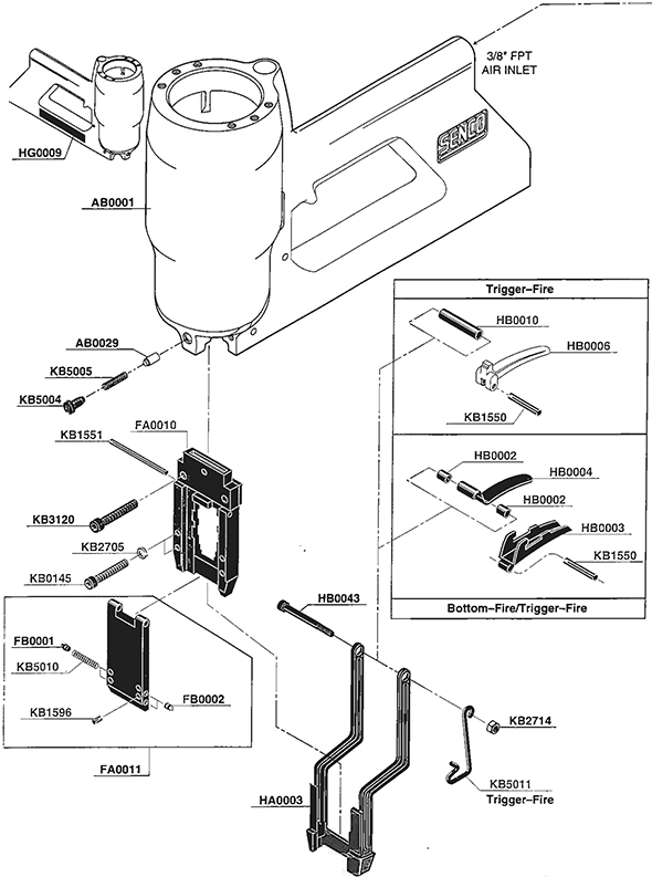 Senco M3 Air Nailer | Partswarehouse