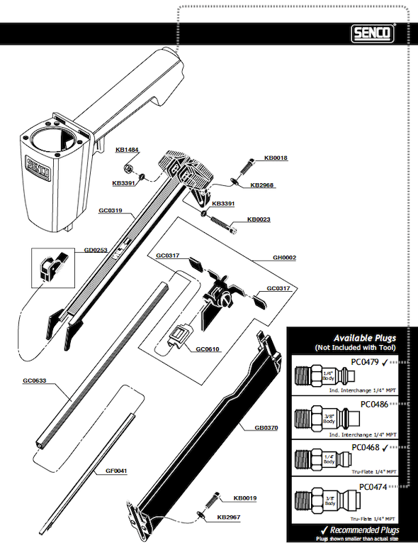 Senco SFN1+ (290067) Air Nailer | Partswarehouse