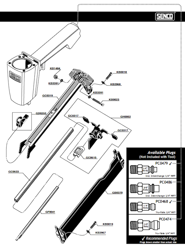 Senco SFN1+ (290068) Air Nailer | Partswarehouse
