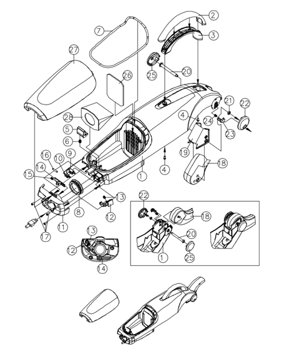 Simplicity QS1 QuickSilver Combination Vacuum Parts