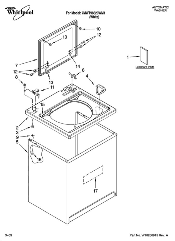 Whirlpool 7MWT98820WM1 Washer | Partswarehouse