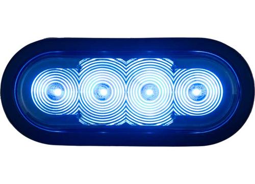 Buyers Products 6 Inch Led Oval Strobe Light With Blue Leds And Clear ...