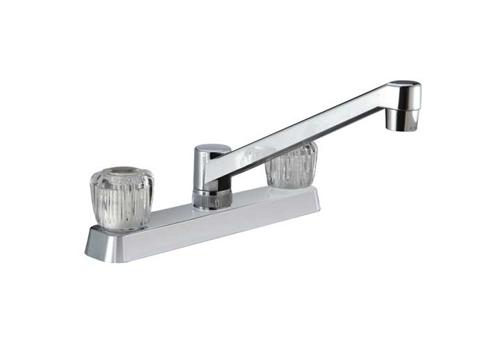 Dura Faucet Two Handle Rv Kitchen Faucet W/Crystal Acrylic Knobs Chrome ...
