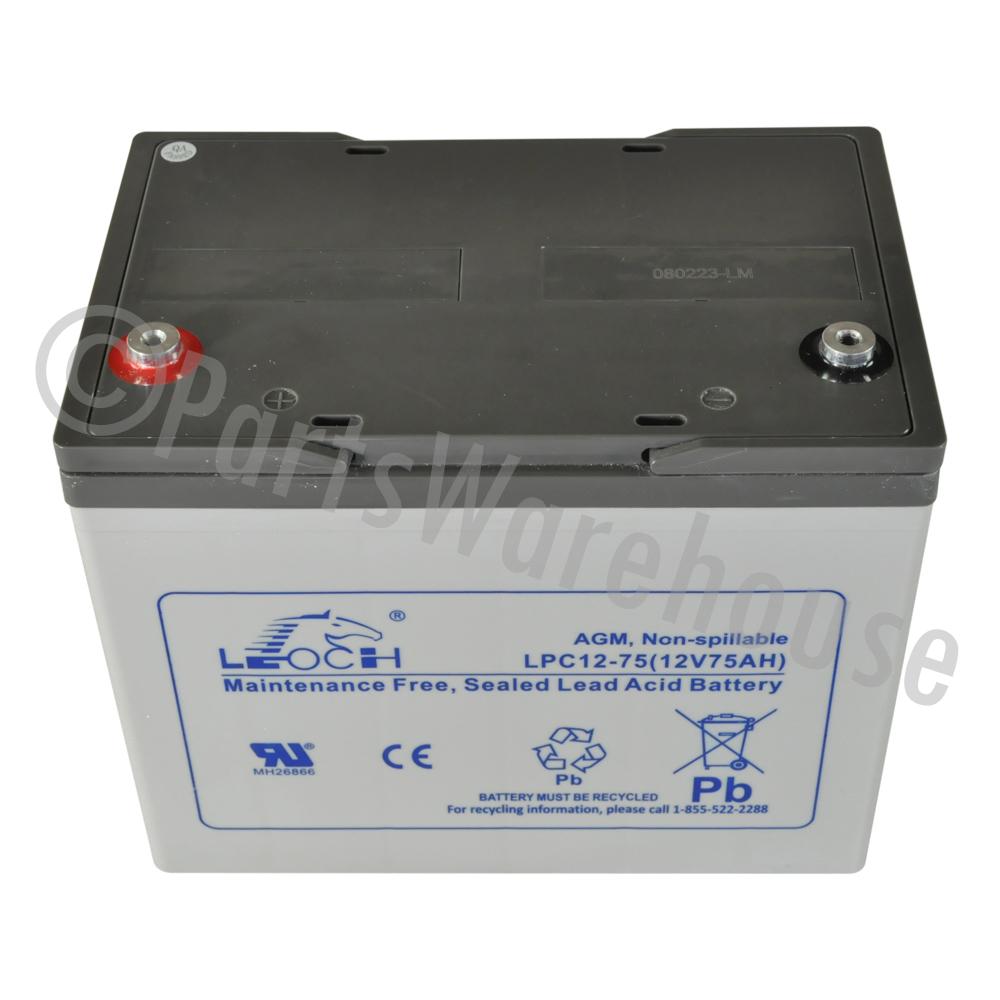 Homelite Battery Leoch Sla 12V 75Ah #HM-LPC12-75T6 - Yard Parts and ...