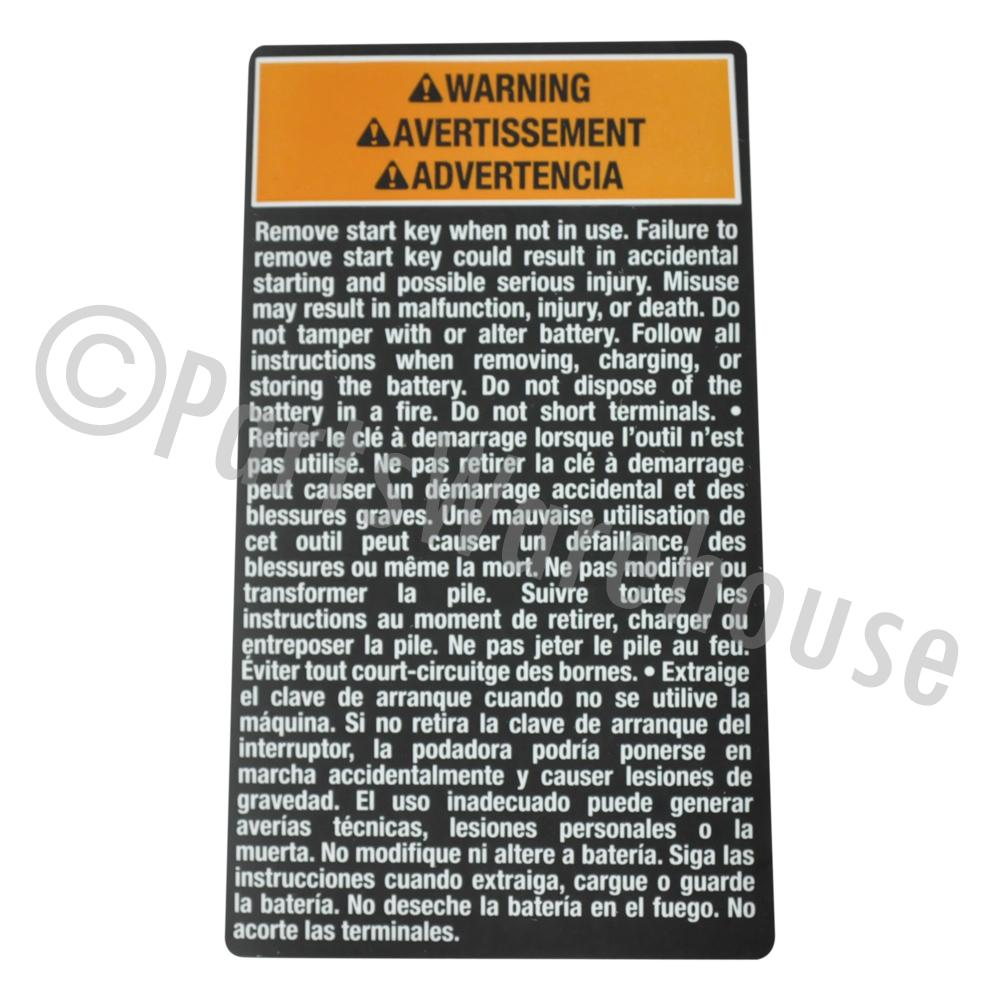 Hart Label 095632001 Start Key Wa #HRT-941124006 - Yard Parts and ...