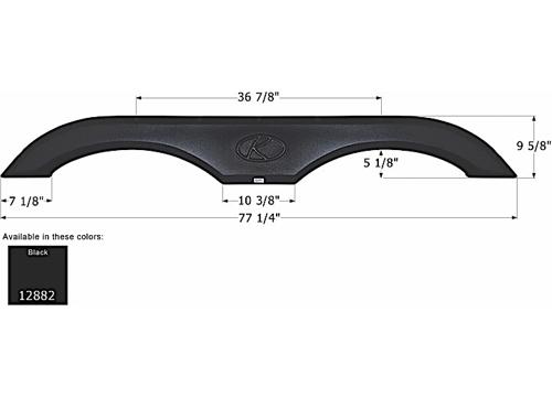 Icon Technologies Limited Rv Fender Skirt Tandem Icon Fs2882 Black #ICR ...