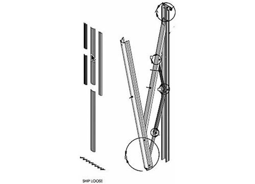 Lippert-69In-Standard-Flat-Awning-Support-Arm-Assembly-White
