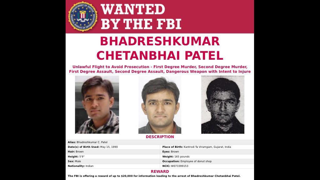 Man accused of slaying wife, Bhadreshkumar Patel now on FBI's Top 10 ...